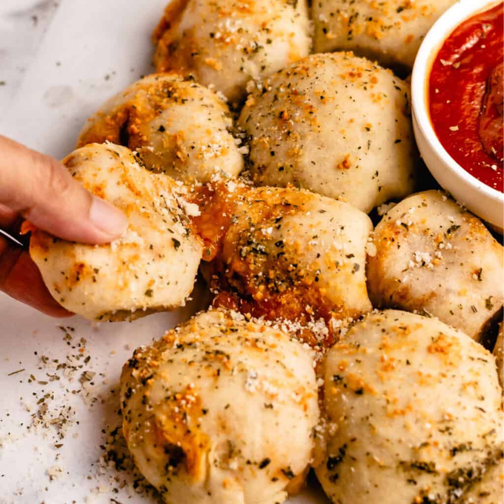 Pizza Poppers - Mini Pizza Bites Stuffed with Pepperoni