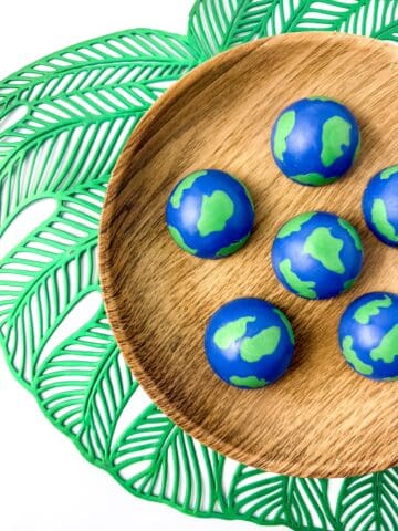 Earth Day Chocolate Peanut Butter Balls (no bake recipe)