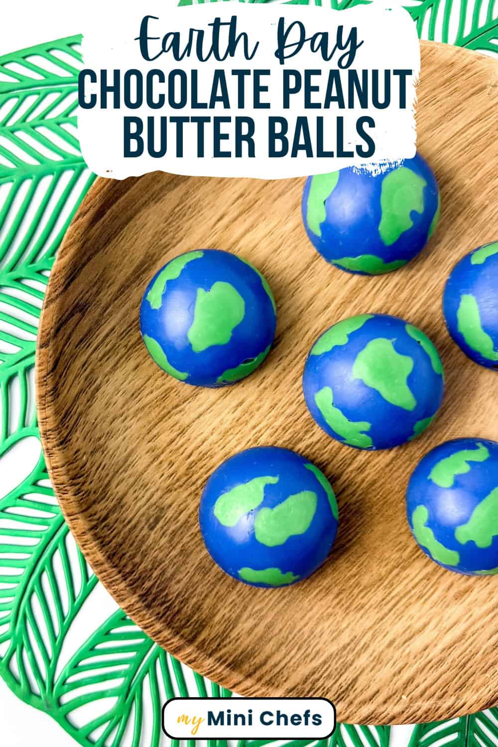 Earth Day Chocolate Peanut Butter Balls (no bake recipe)
